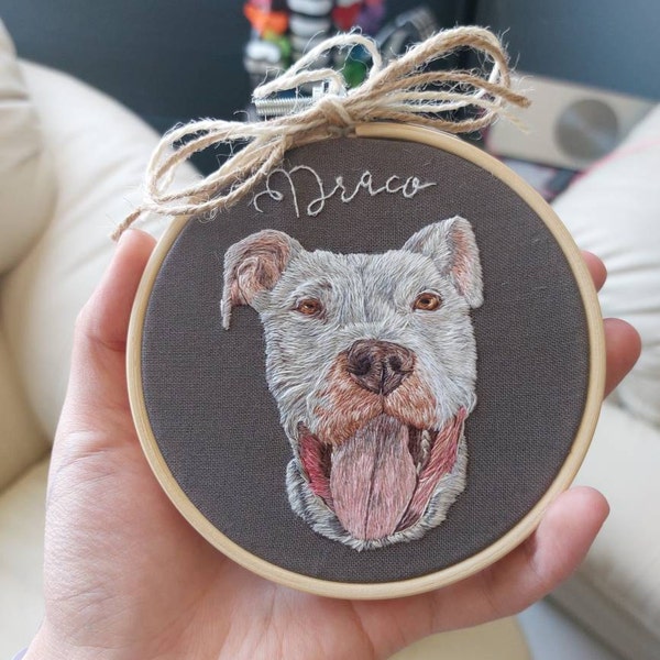 Embroidered Cat Portrait, Custom Pet Portrait, Cat Embroidery, Cat ...