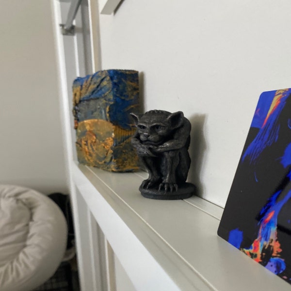 Gothic Imp Gargoyle, Small Irving in Blackened Iron, Cast Shadows ...