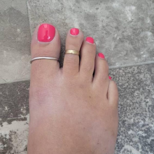 Silver Big Toe Ring, Adjustable Big Toe Ring, Foot Jewelry, Adjustable Silver Aluminum Big Toe ...