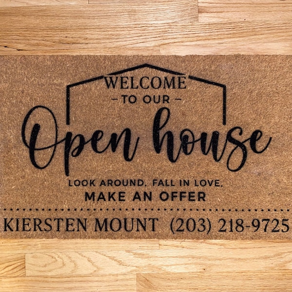 Open House Doormat: Realtor Client Gift, Custom Welcome Mat - Etsy