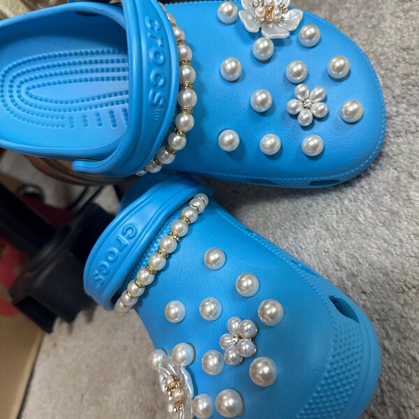 Silver Bead Shoe Ribbon Pearl Shoe Decoration Shoe Sliver Heart for ...