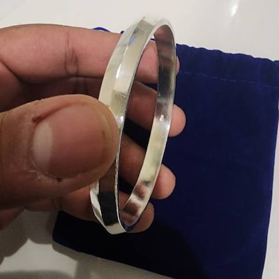 Heavy Solid 999 Pure Silver Bangle Bracelet for Men and Women Punjabi ...