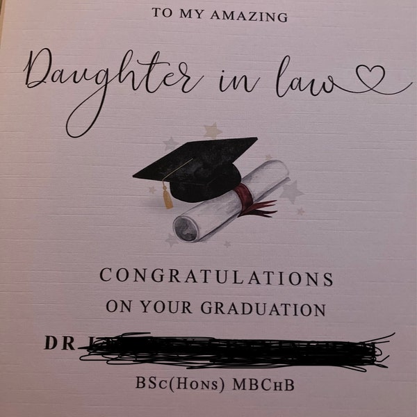 Personalised Daughter Graduation Card- With Cap & Scroll- Name and ...