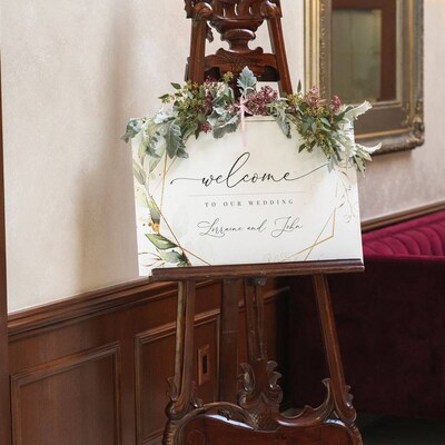 CLEO Geometric Welcome Sign, Custom Wedding Sign, Porch Wedding Welcome ...