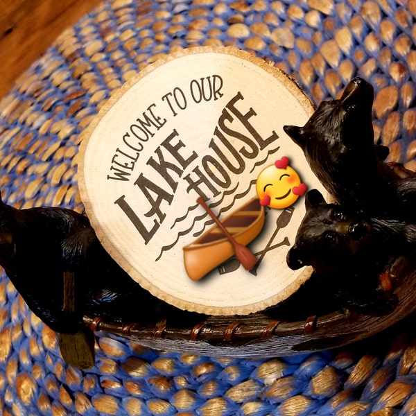Personalized Lake House Coasters | Lake House Gift | Wood Slice ...
