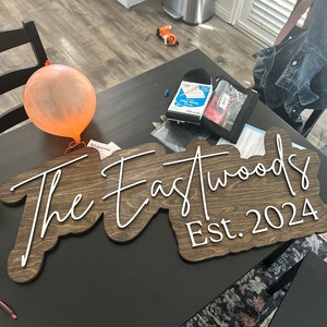 Large Last Name Sign, Cut Out Last Name Sign, Wedding Name Sign, Double ...