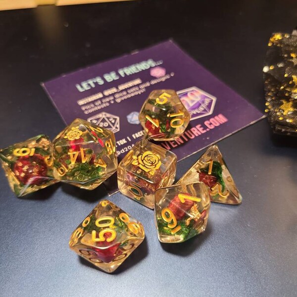 Lotus and Koi Giant D20, Flower and Fish Dice for Dungeons and Dragons ...