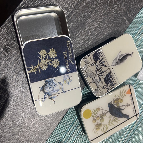 Magpie Tin SMALL, Notions Tin, Treasure Box, Jewellery Box 019 - Etsy