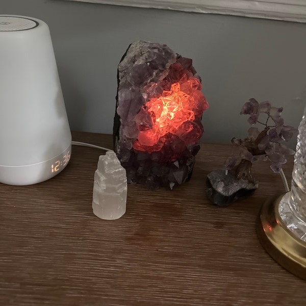 Amethyst Cluster Lamp: 8lb Crystal Lamp With LED Bulb - Etsy