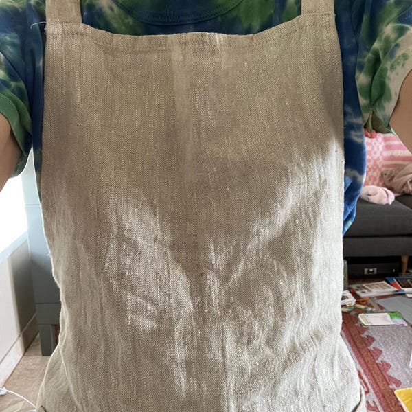 Linen Pottery Apron Split Leg. Linen Apron With Pockets for Women and ...