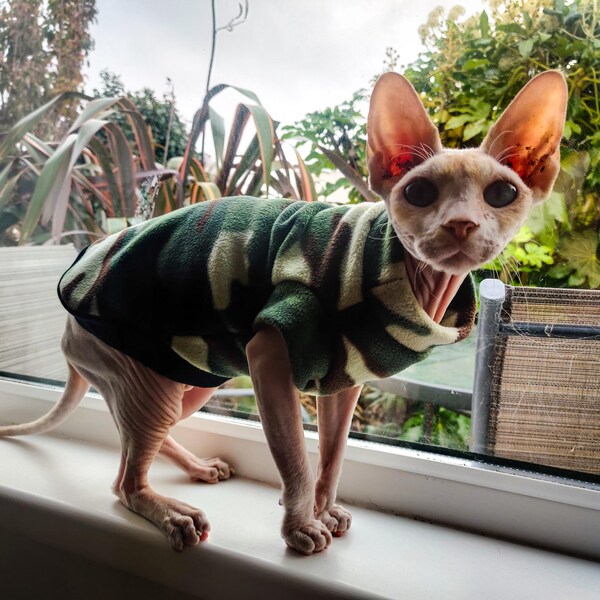 Sphynx Cat Clothes, Clothes, Long Sleeves Sphynx Cat Jumper, Sphynx Clothes, Devon Rex Clothes ...
