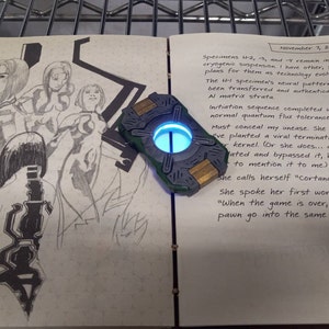 Hand-painted Halo Inspired AI Data Chip Light-up Prop - Etsy
