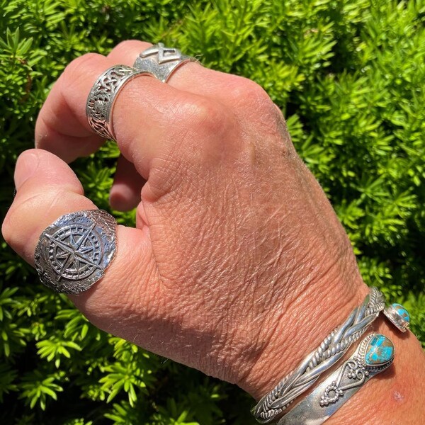 Gypsy Ring, Gypsy Jewelry, Sterling Silver Gypsy Rings, Wide Gypsy Ring ...