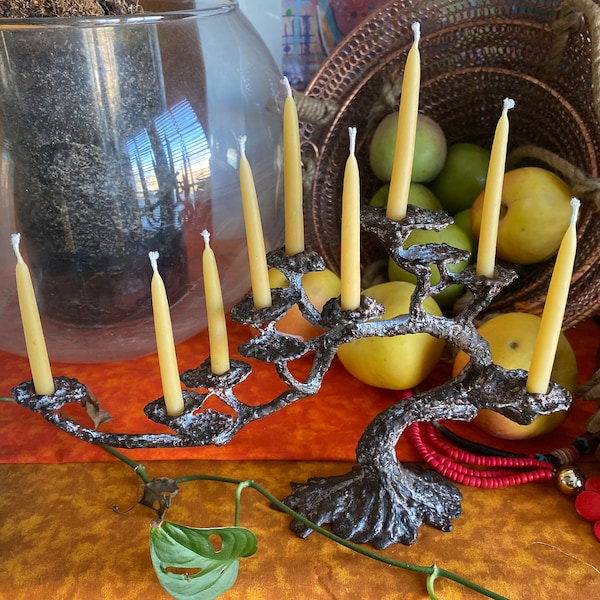 Chanukah Menorah Bonsai Tree Unique Hanukkah Menorah Modern Rustic Look ...