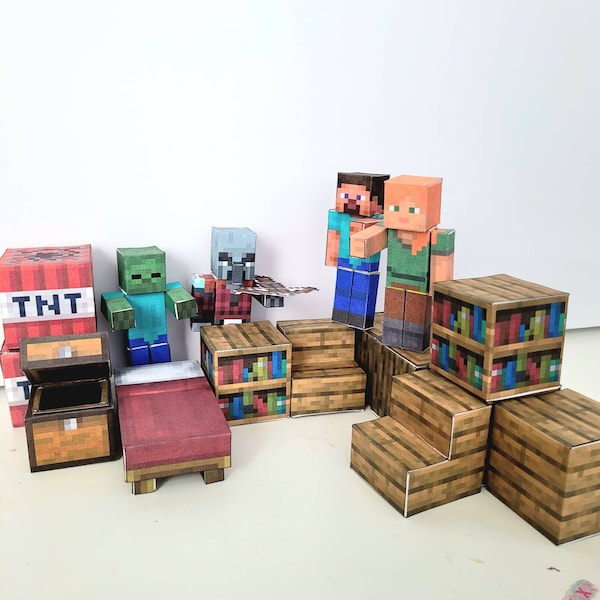 Printeable Set of Minecraft + Steve + Alex + Creeper + Figures and ...