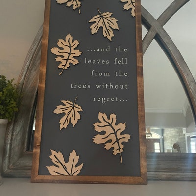 Fall Wood Sign, Fall Leaves, Fall Home Decor, Lasercut Wood Sign, Signs ...