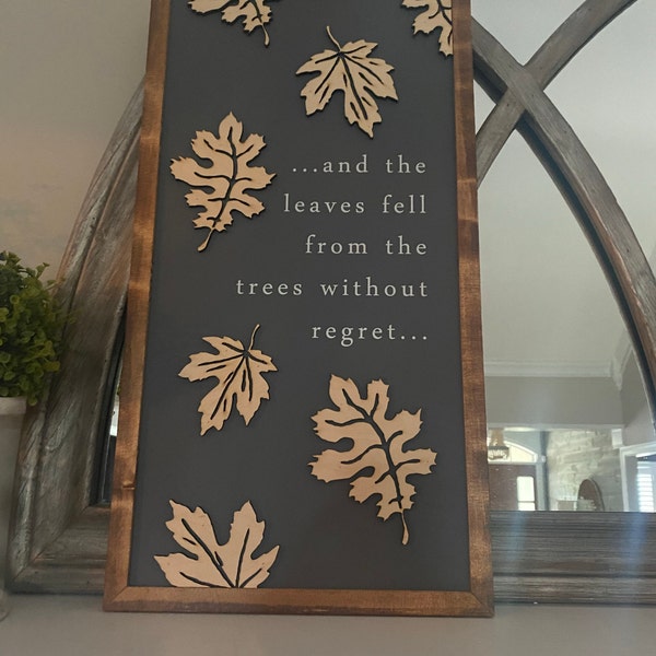 Fall Wood Sign, Fall Leaves, Fall Home Decor, Lasercut Wood Sign, Signs ...