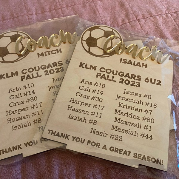 End of Season Coaches Gift, Personalized Coaches Plaque, Team Gift for ...
