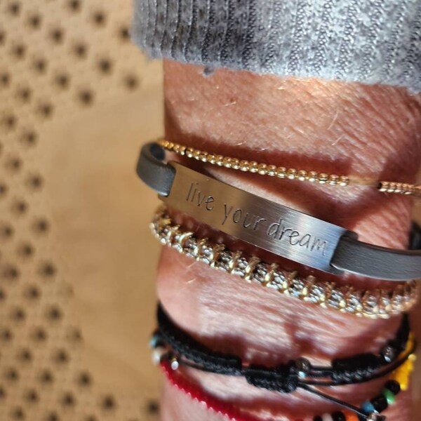 Word Bracelet—custom Bracelet—mantra Bracelet—one Word Bracelet—word of ...