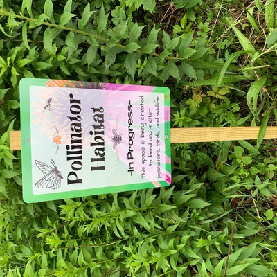 Kids Educational Pollinator Habitat Sign Promoting Native Plants Large ...