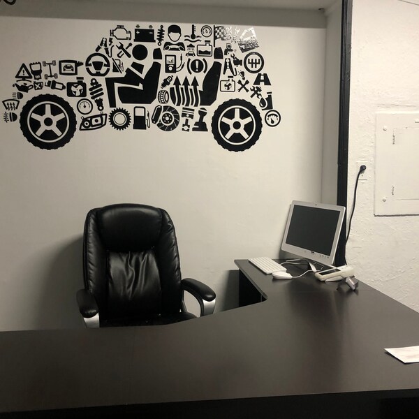 Auto Service, Tires, Repair, Car Washing,car,wall Decal, Window Sticker ...