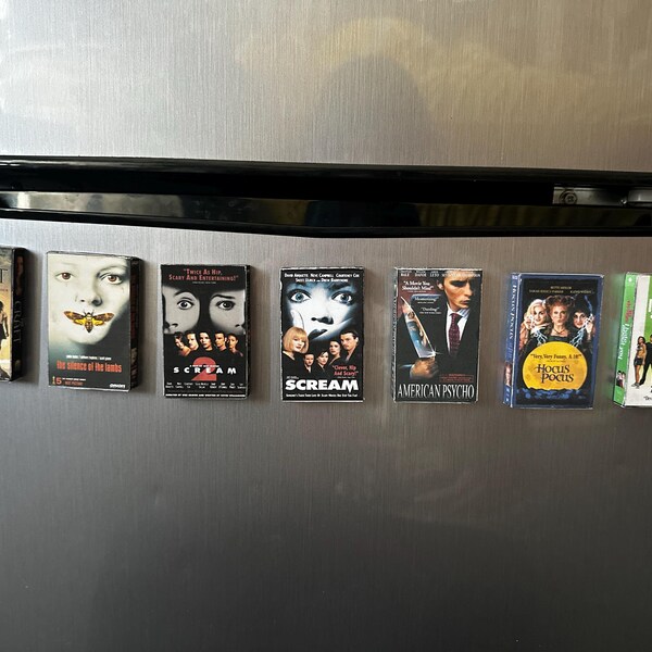 Retro VHS 90's Movies Mini Magnets Classic Cult Movies VHS Tape Covers ...