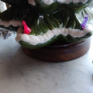 Wood Ceramic Christmas Tree Base With Light - Etsy