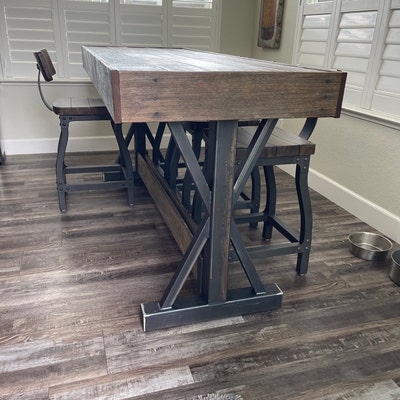 Metal Table Legs, Farmhouse Metal Base, Casters, Industrial - Etsy
