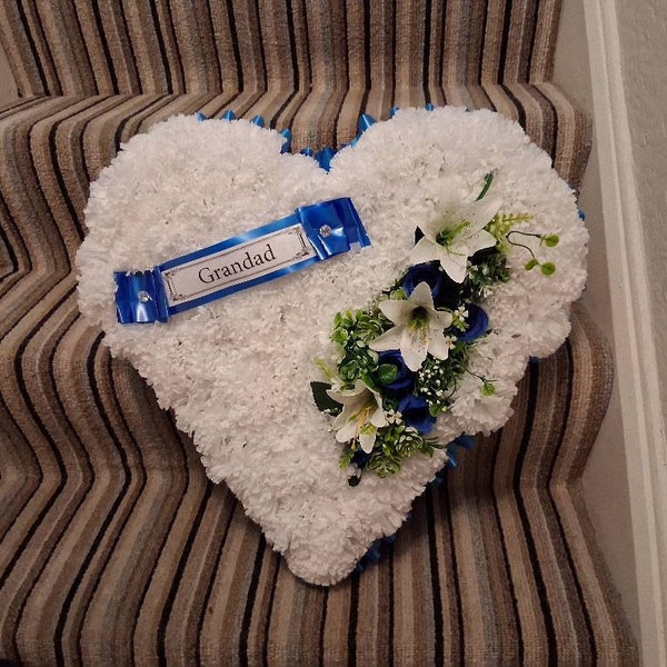 Funeral Flowers Casket Coffin Spray Tribute Wreath Artificial Silk ...