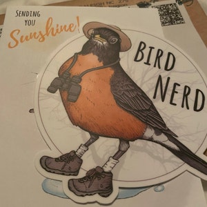 Bird Nerd Vinyl Sticker. Birding Bumper Sticker. Bird Lover Water ...