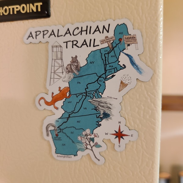 Appalachian Trail Sticker, Hiking Sticker,at Sticker, Appalachian Trail ...