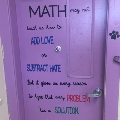 Math Vinyl Wall Decals for Classroom // Add Love, Subtract Hate - Etsy