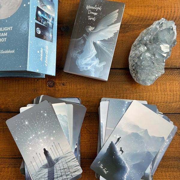 Moonlight Dream Tarot | 78 Tarot Cards Deck, 4 Extra Cards, 196-page ...
