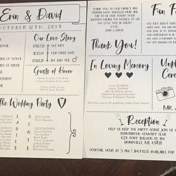 Printable Rustic Wedding Program Template, Editable Order of Ceremony Wedding Program, Instant ...