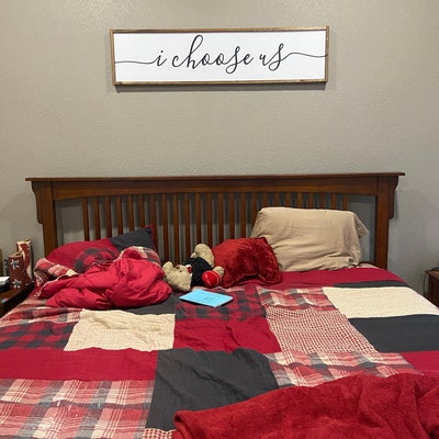 I Choose Us Sign Rustic Sign Wedding Gift Anniversary Gift Bedroom Sign ...