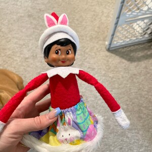 Red Santa Face Elf Skirt With Glitter by Christmas Shelf | Etsy