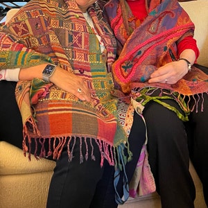 Throw Shawl Chakra Design Yak Sheep Polar Fleece Wool Yarn Blend ...