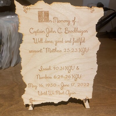 Wood Engraved Poem Custom Short Story or Poem With a Stand - Etsy