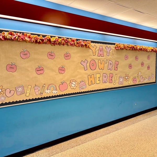 Yay You're Here Back to School Bulletin Board, Classroom Door Decor ...