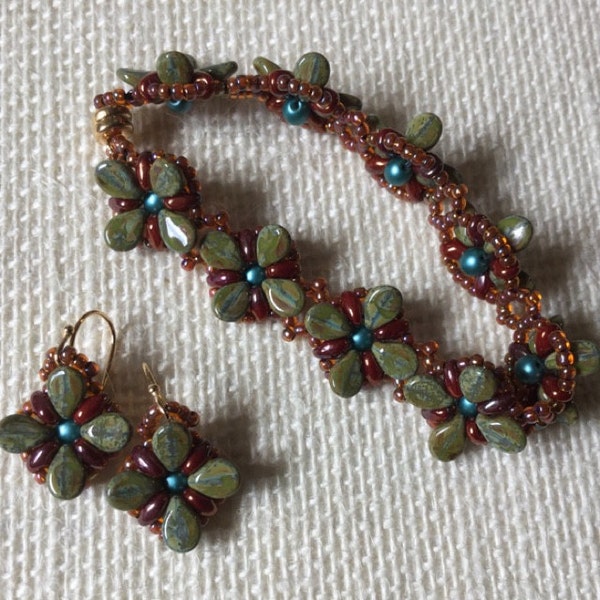 Beadweaving Pattern for Perky Pips Bracelet and Earrings With Pip Beads ...