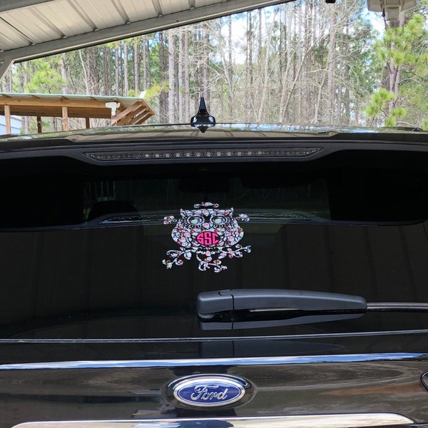 Owl Monogram Vinyl Decal Sticker Die Cut Custom Car Window Laptop ...