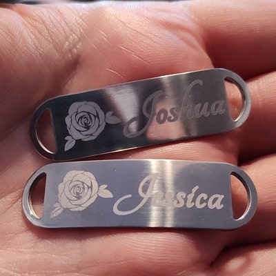 Personalized Engraved Red Stainless Steel Oval ID Tags Perfect for ...