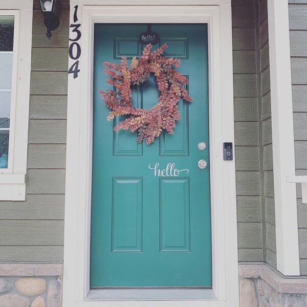 Hello Door Decal Front Door Greeting, Hello Sticker, Welcome to Our ...