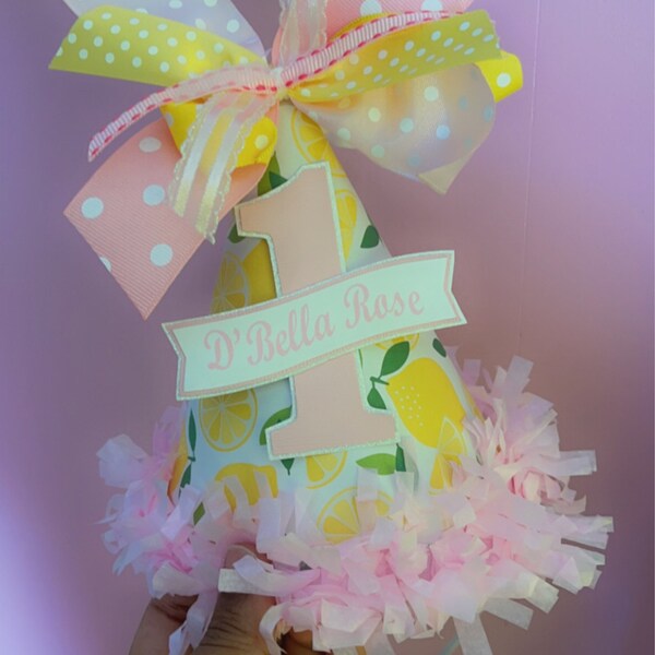 Pink Lemonade Party Hat - Lemonade Stand Birthday Party, Pink Lemonade ...