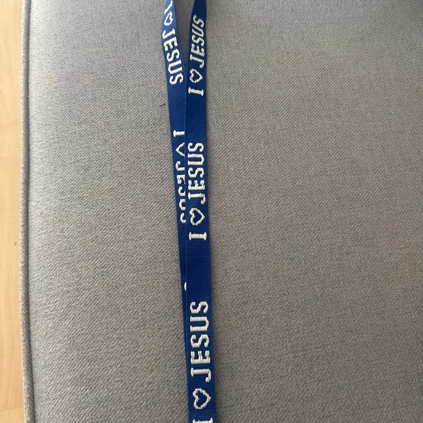 One (1) I Love Jesus Embroidered Lanyard With Heart - Pick Your Color ...