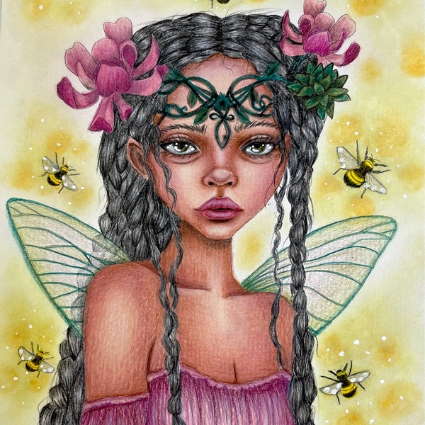 Printable Coloring Sheet for Adults | Beautiful Faerie Coloring Page ...
