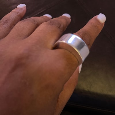 Twisted Dome Two Ring Chunky Dome Stackable Chunky Silver Ring ...