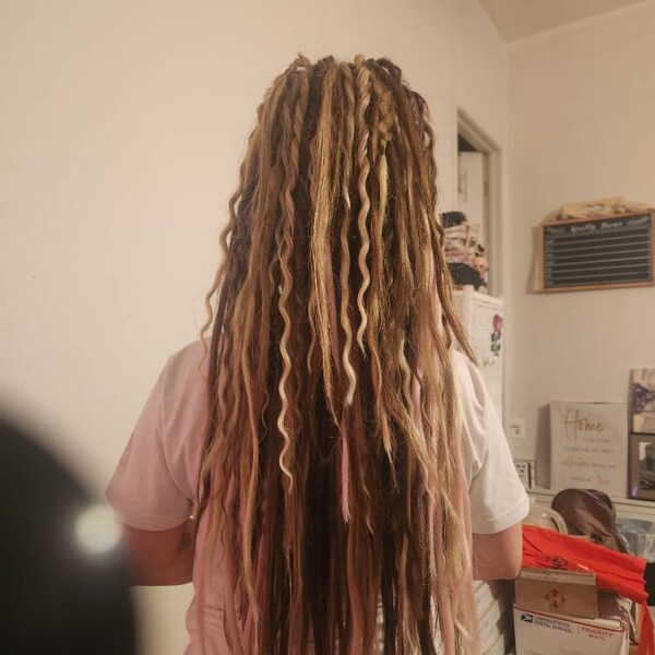 DE Black White Crochet Dreads Set of Synthetic Dreadlocks Hair ...