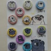 Pugmojis Set #1 - Black Pug Magnets, Cute Black Pug Pins, Funny Black ...