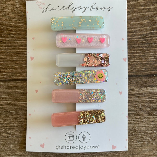 Pink Glitter Hair Clips for Girls | Glitter Hair Clip | Gifts for Girls ...